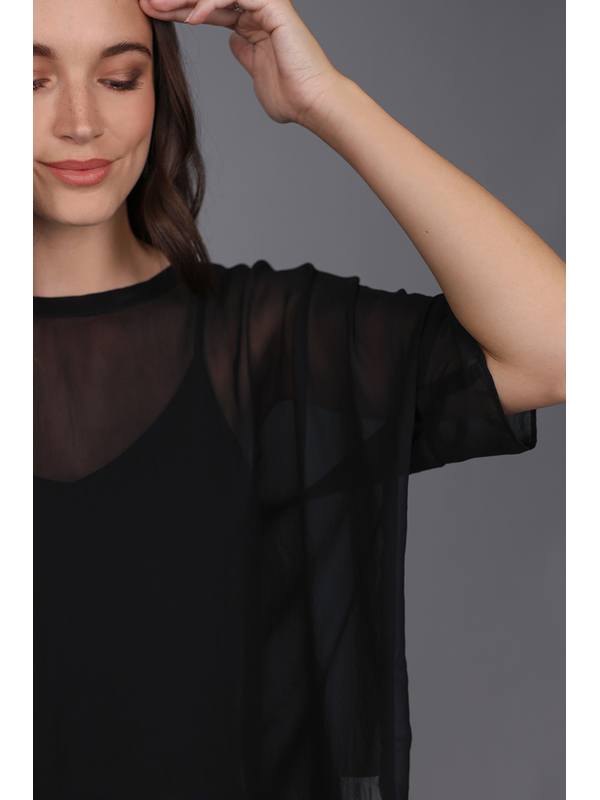 Storm Relaxed Sheer Short Sleeve Top - Preen Clothing