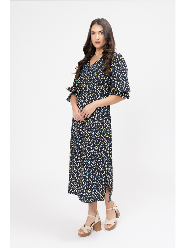 Seeking Lola Midnight Daisy Madrid Dress - Preen Clothing